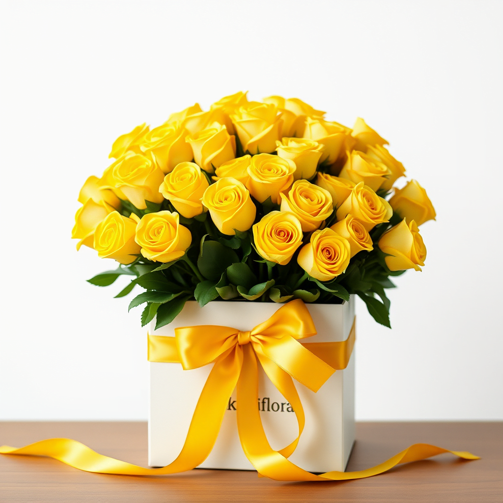Canary Crush Yellow Roses Hat Box Flowers | Trusted Florist South Africa
